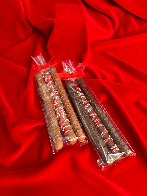 Chocolate Pretzel Rods – Emile's Candies